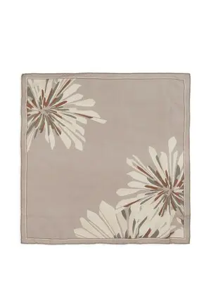 Brunello Cucinelli Printed Silk Foulard - Brown