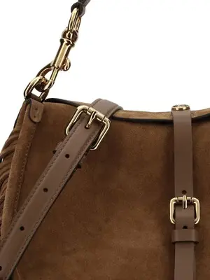 Etro Suede Leather Fringed Shoulder Bag - Brown