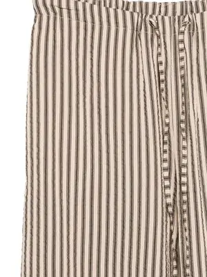 ALYSI Cotton-blend Striped Trousers - Beige