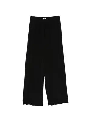 ALYSI Silk Wide-leg Trousers - Black