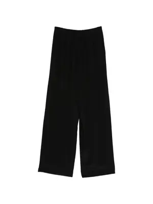ALYSI Silk Wide-leg Trousers - Black