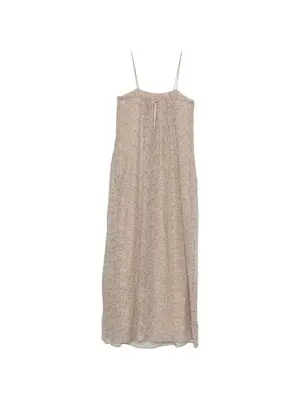 ALYSI Printed Midi Dress - Beige