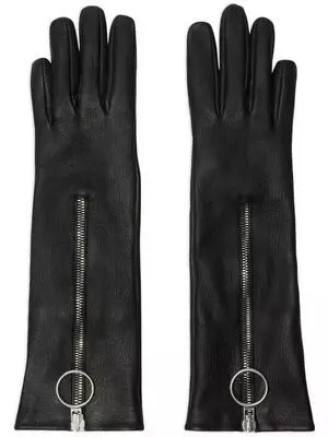 Burberry Grained Leather Zip-up Gloves