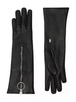 Burberry Grained Leather Zip-up Gloves