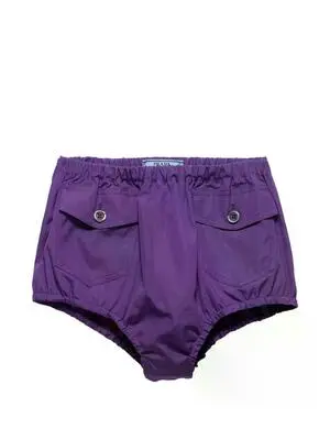 Prada Poplin Elasticated Shorts - Purple