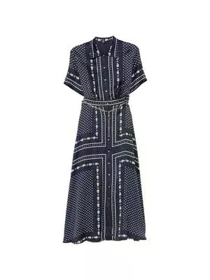 Maje Printed Maxi Shirt Dress - Blue