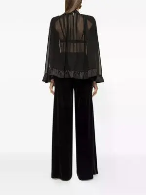 NISSA Ruffle-trim Chiffon Top