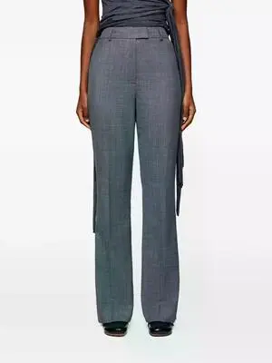 GANNI Mélange-effect Tailored Trousers - Grey