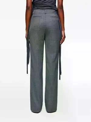 GANNI Mélange-effect Tailored Trousers - Grey