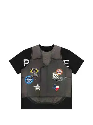 PURPLE BRAND Overlay Vest Print T-shirt - Black