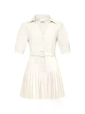 Cinq À Sept Moriah Pleated Mini Dress - Neutrals