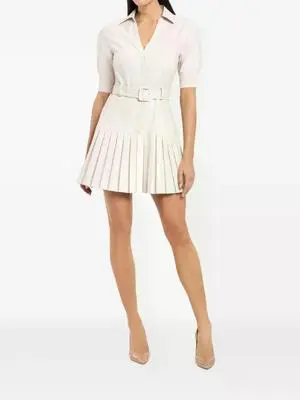 Cinq À Sept Moriah Pleated Mini Dress - Neutrals