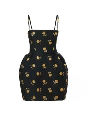 Carolina Herrera Carnation Jacquard Bell-shaped Mini Dress