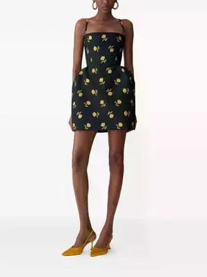Carolina Herrera Carnation Jacquard Bell-shaped Mini Dress