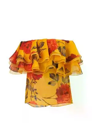 Women's Organza Ruffled Blouses