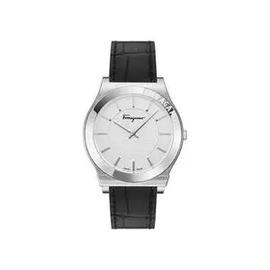 FERRAGAMO Gancini Leather Watch - Silver
