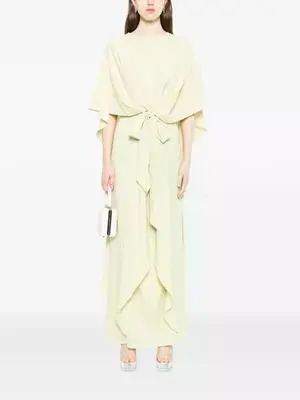 Amsale Pebble Crepe Maxi Dress - Yellow
