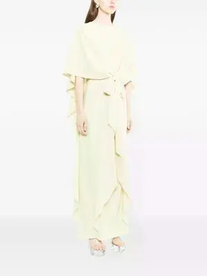 Amsale Pebble Crepe Maxi Dress - Yellow