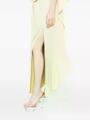 Amsale Pebble Crepe Maxi Dress - Yellow