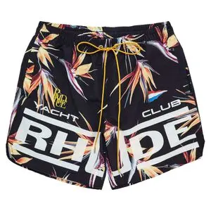 Rhude Regatta Club Hawaiian Swim Short - Black