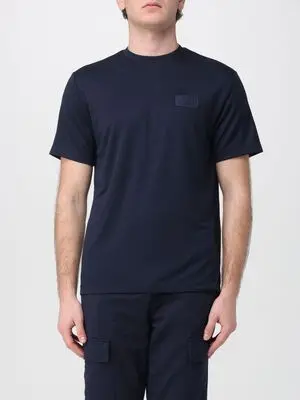 EA7 Cotton T-shirt With Logo - Blue