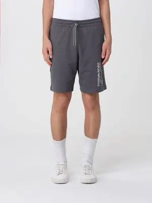 EA7 Cotton Jogging Shorts With Logo - Grey