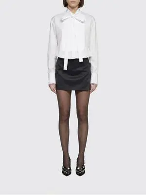 Attico Pleated Detail Shirt Dress - White