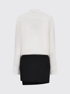 Attico Pleated Detail Shirt Dress