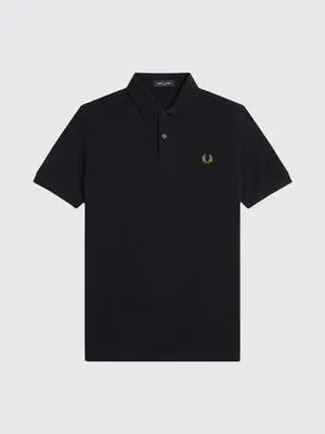 Fred Perry Cotton Polo Shirt With Logo - Black