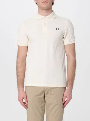Fred Perry Cotton Polo Shirt With Logo Ecru