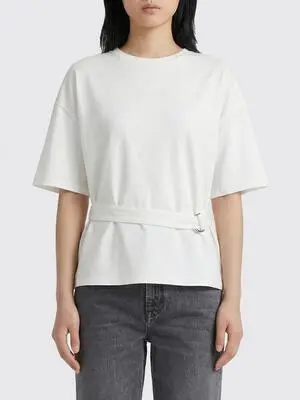 Patrizia Pepe Cotton T-shirt With Belt Detail - White