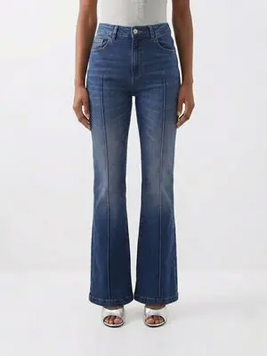Patrizia Pepe Stretch Denim Flared Jeans - Blue