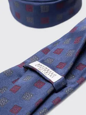 Brunello Cucinelli Checked Silk Tie - Blue