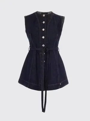 Sportmax Sleeveless Belted Denim Top - Blue