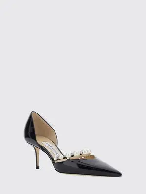 JIMMY CHOO Aurelie Leather Pumps With Pearl And Rhinestone Embellishments