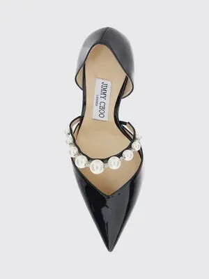 JIMMY CHOO Aurelie Leather Pumps With Pearl And Rhinestone Embellishments