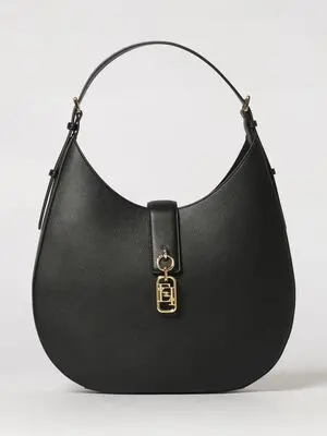 Elisabetta Franchi Round Hobo Shoulder Bag With Charm - Black