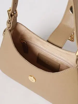 Elisabetta Franchi Small Hobo Bag With Charm By - Beige