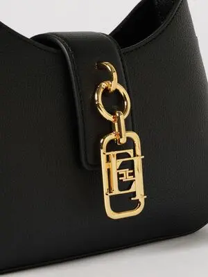 Elisabetta Franchi Small Hobo Bag With Charm By - Black