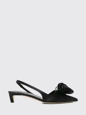 BY MALENE BIRGER Satin Slingback With Floral Appliqu