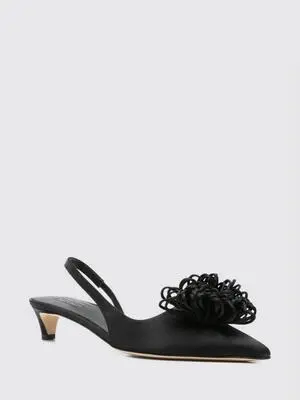 BY MALENE BIRGER Satin Slingback With Floral Appliqu