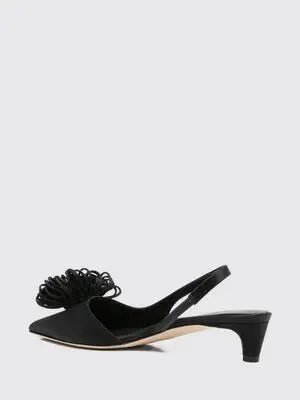 BY MALENE BIRGER Satin Slingback With Floral Appliqu