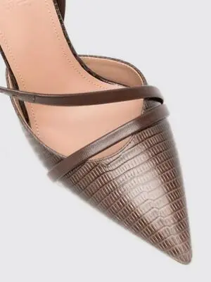 MALONE SOULIERS Valeria Lizard Print Leather Slingback Pumps - Brown