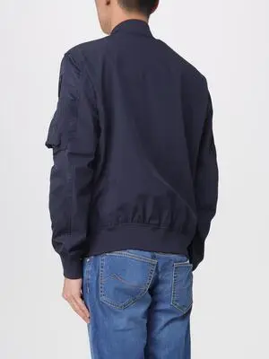 BLAUER. Nylon Bomber Jacket With Logo - Blue