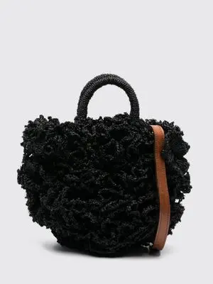 IBELIV Coral Raffia Handbag - Black