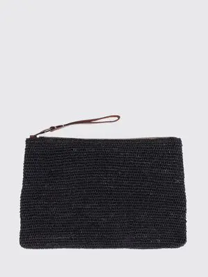 IBELIV Tea Ampy Crocheted Raffia Pouch - Black