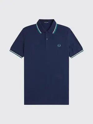 Fred Perry Cotton Polo Shirt With Logo - Blue