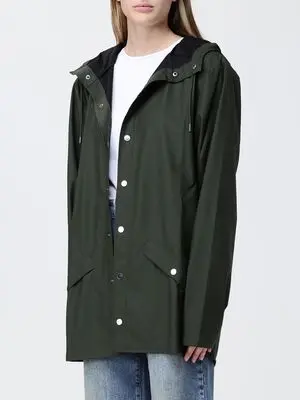Rains Hooded Waterproof Polyester Raincoat - Green