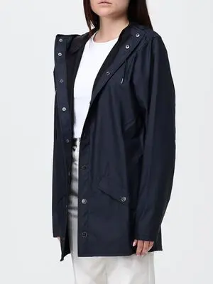 Rains Waterproof Polyester Hooded Raincoat - Navy