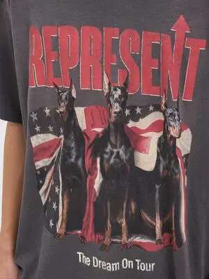 REPRESENT Printed Cotton T-shirt - Grey